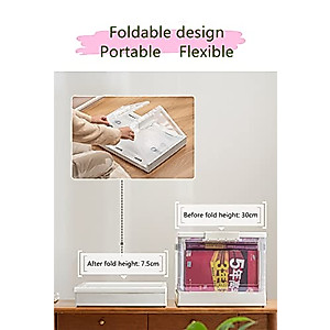 Foldable plastic storage box - 56 Liter (Large - 3 set combo (Yellow, Green, White), Transparent)