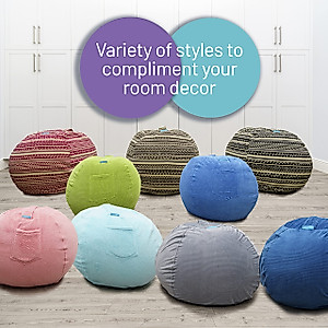 EMMandSOPHIE Kids Bean Bag Chair - Bean Bag Chair Kids- Toddler Bean Bag Chair- Bean Bag Stuffed Animal Storage -Bean Bag Chairs for Kids -Stuffed Animal Bean Bag Storage - Kid Bean Bag Chair