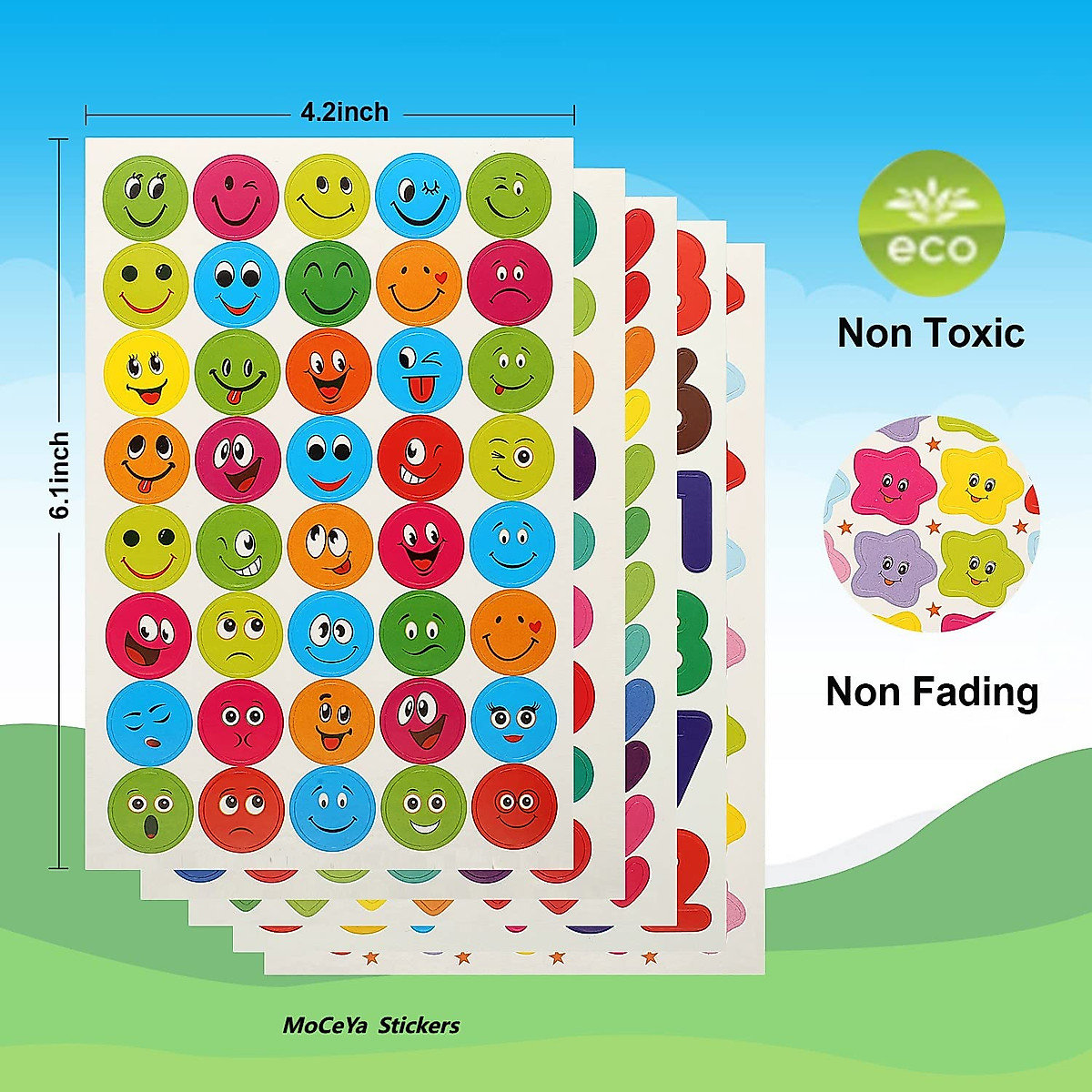 Small Stickers for Kids Toddlers – 5800 Pcs MoCeYa Assorted Stickers for Toddlers, 100 Bulk Sticker Sheets Reward School Stickers for Students, Back to School Supplies