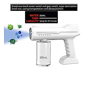 Disinfectant Fogger,Handheld Rechargeable Nano Atomizer,Blue Light Steam Spray Disinfection Sprayer,Touch Screen Smart Version for Home, Office, School Or Garden