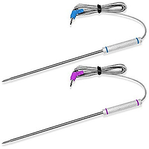 Meat Temperature Probe Replacement Probe for Thermopro TP20 TP17 TP-16 TP-16S TP08S TP25 TP07 TP17H TP27 TP06S TP09 TP28,2-Piece Set