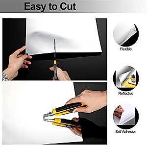 Zonon Flexible Mirror Sheets Self Adhesive Non Glass Mirror Tiles Mirror Stickers for Home Wall Decor (10 Pieces, 12 x 12 Inches)