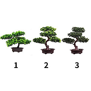 GEZICHTA Artificial Bonsai Tree Potted Plant Ornament Bonsai Simulation Bonsai Green Plant Fake Plant Decoration Potted Artificial House Plants for Desk Home Office Display