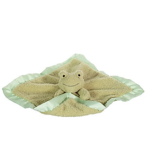Apricot Lamb Luxury Snuggle Plush Cute Green Frog Infant Stuffed Animals Security Blanket Nursery Character Blanket (Green Frog, 14 Inches)