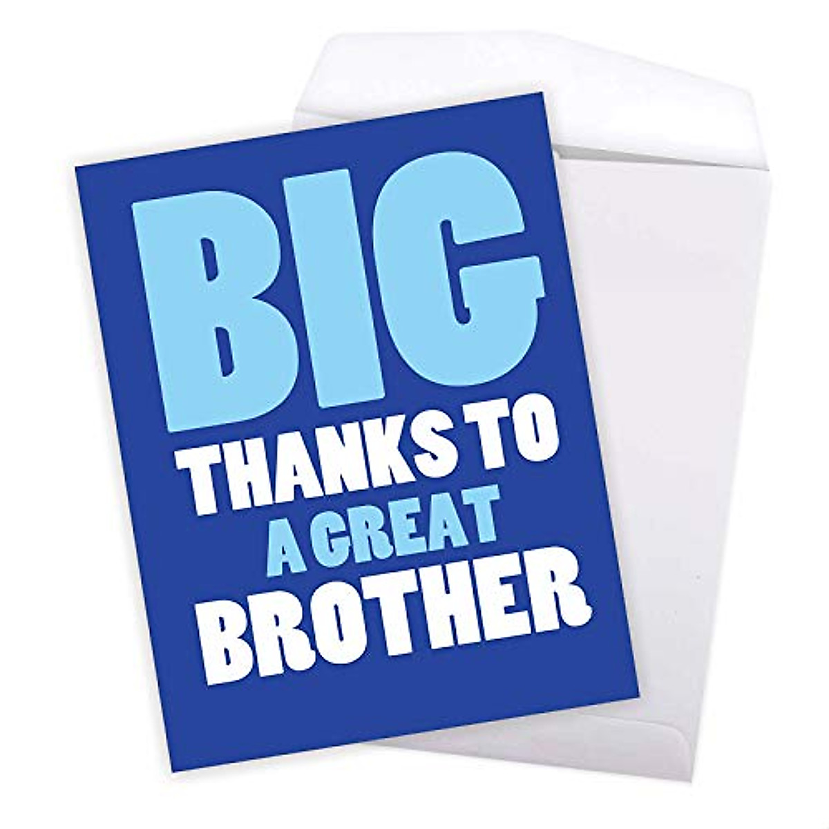 NobleWorks, Great Brother - Huge Thank You Card for Brother (8.5 x 11 Inch) - Sibling Appreciation Notecard, Sweet Thanks Stationery J3238BXG