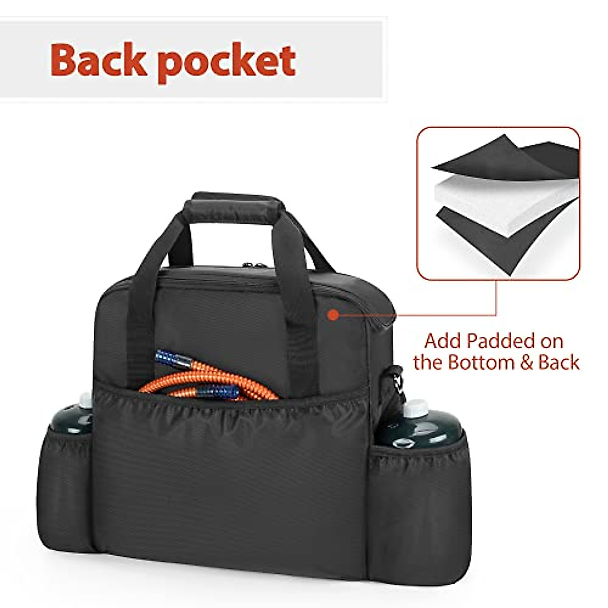 samdew Swaptop Carry Case, Half Grill Grates Replacement Bag Compatible with Coleman Roadtrip Grill Grate & Swaptop Cast Iron, Portable Grill Accessories Organizer for 2 Half Grill Grates, Bag Only