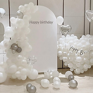 KAWKALSH 134pcs White Balloons Different Sizes for Garland Arch, Premium Party Latex Balloons for Birthday Party Graduation Wedding Anniversary Baby Shower Party Decoration