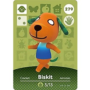 Biskit - Nintendo Animal Crossing Happy Home Designer Amiibo Card - 279