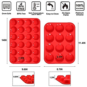 Anxbbo Silicone Muffin Pan Set - Mini 24 Cups and Regular 12 Cups Muffin Tin, Non-Stick Bakeware Silicone Molds for Muffins, Cupcakes, Bread, Tart and Desserts
