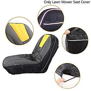 EMVANV Lawn Mower Seat Cover, Garden Protective Case Seat Cover, Heavy Duty Elastic Band Lawn Mower Anti Slip Seat Cover, Waterproof Tractor Seat Cover for Riding Lawn Mower(Grey)