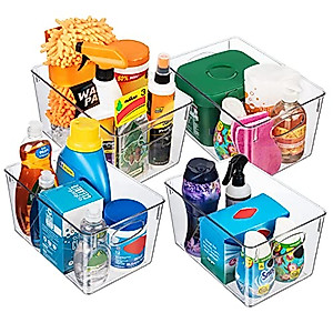 ClearSpace Plastic Storage Bins With lids – Perfect Kitchen Organization or Pantry Storage – Fridge Organizer, Pantry Organization and Storage Bins, Cabinet Organizers - 4 Pack