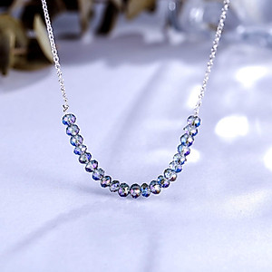 ESSIE ODILA 21st Birthday Necklace for Women 925 Sterling Silver Sweet 21 Gift with Crystal Beads Jewelry for Daughter Sister Niece