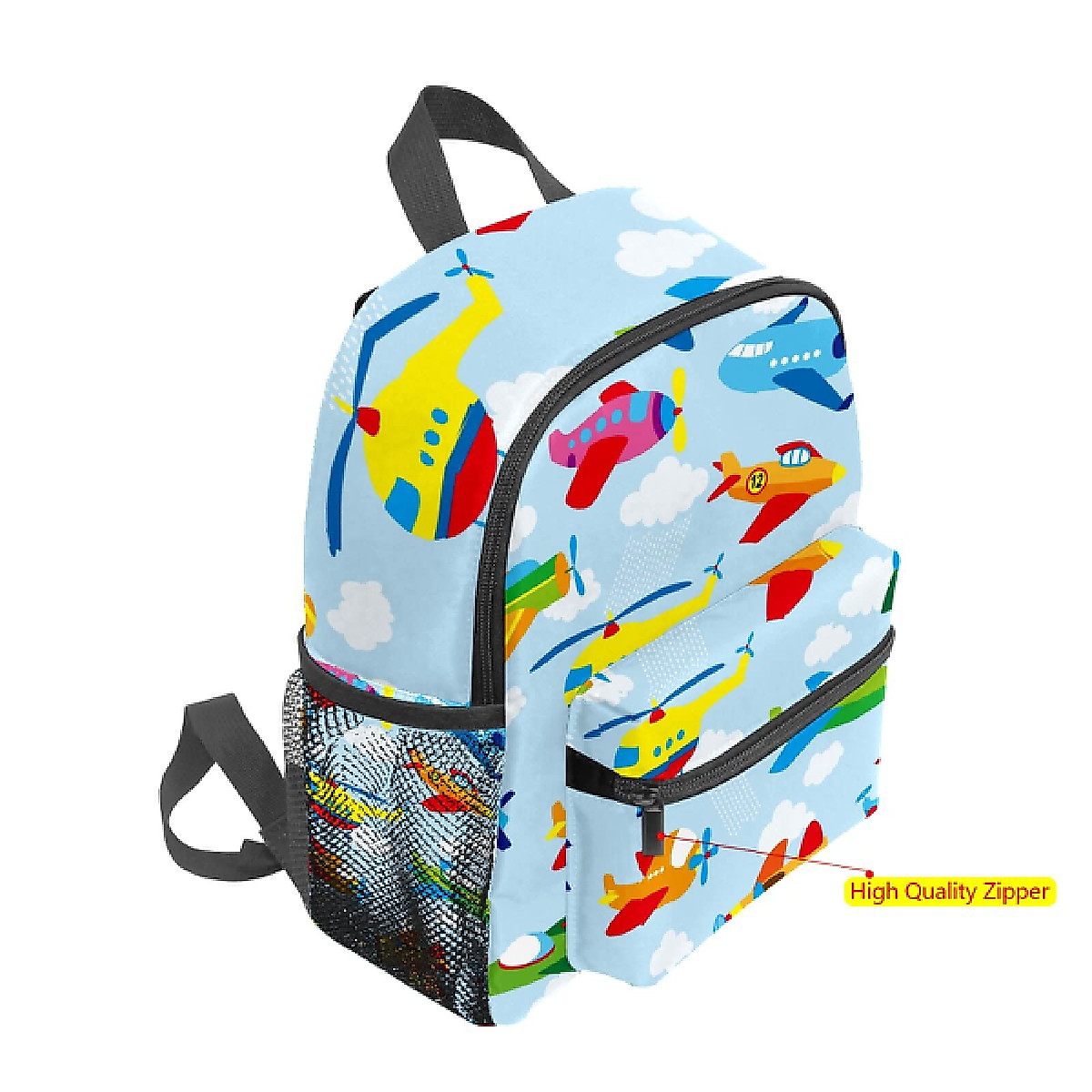 ZXIVGOQFR Schoolbag for Boys Girls Cute Kid's Toddler Backpack Cute Cartoon Airplane Helicopter Pattern Kindergarten Bag