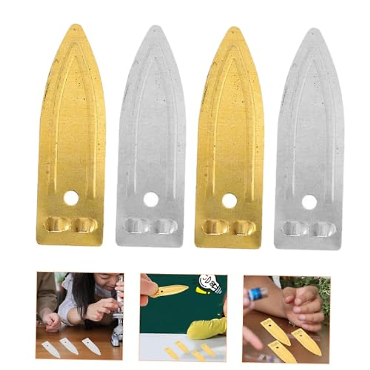 HEMOTON 40pcs Sheet Battery Experiment Materials Copper Strip Electrode Strip for Electroplating Copper Plate Electrode Strips Electrode Materials Fruit Battery Experiment Supplies Zinc