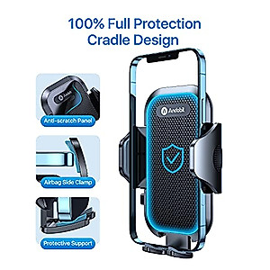 andobil Dashboard Car Phone Holder [Military Sturdy, Big Phone Friendly] Ultra Stable 3 in 1 Cell Phone Mount for Car Windshield Vent Fit for iPhone 14 13 12 Pro Max Plus Samsung S23 S22 All Phones