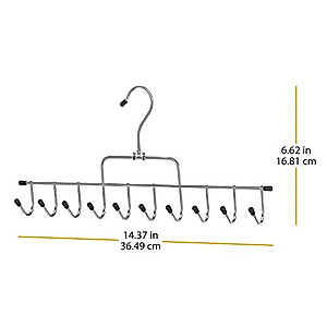 Whitmor 10 Hook Accessory, Chrome & Black Hanger, 1
