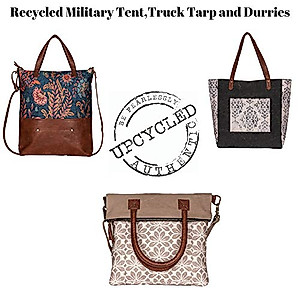 Mona B Luna Upcycled Recycled Durrie Vegan Tote Handbag with RFID Blocking