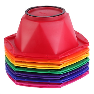 PERFEHAIR Small Hair Coloring Dye Mixing Tint Bowls and Brush Kit - Set of 7 Rainbow Colors | 6.8 fl oz per Bowl