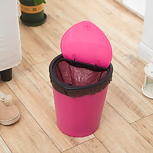 PalaeoWind Heart-Shaped Plastic Trash Can, Creative Fashion Home Kitchen Living Room Trash Can with A Lid Bedroom by Formula,Purple