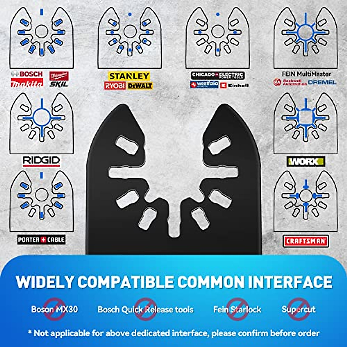 FORCA Multi Tool Blades Kits, 105pcs Universal Oscillating Tools Saw Blades for Wood, Fine Tooth Multitool Blades, Durable High Carbon Steel Fit Milwaukee Dewalt Makita Dremel Bosch 95% Oscillating To