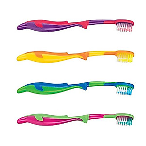 SmileGoods Y264 Child Toothbrush, Soft, Dolphin Grip, Individually Packaged Toothbrushes, Assorted Colors, Bulk Pack of 72