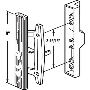 Prime-Line C 1313 Diecast Sliding Door Handle Set with Wood Handle, Black
