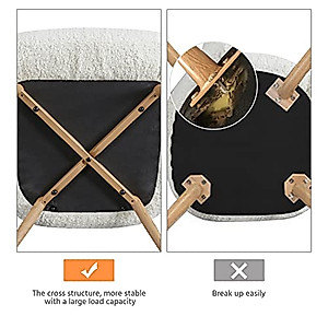 Yaheetech Barrel Chair, Teddy Fabric Casual Chair with High Back and Soft Padded, Modern Fuzzy Vanity Chair, Cozy Armchair for Living Room Bedroom Makeup Room, White