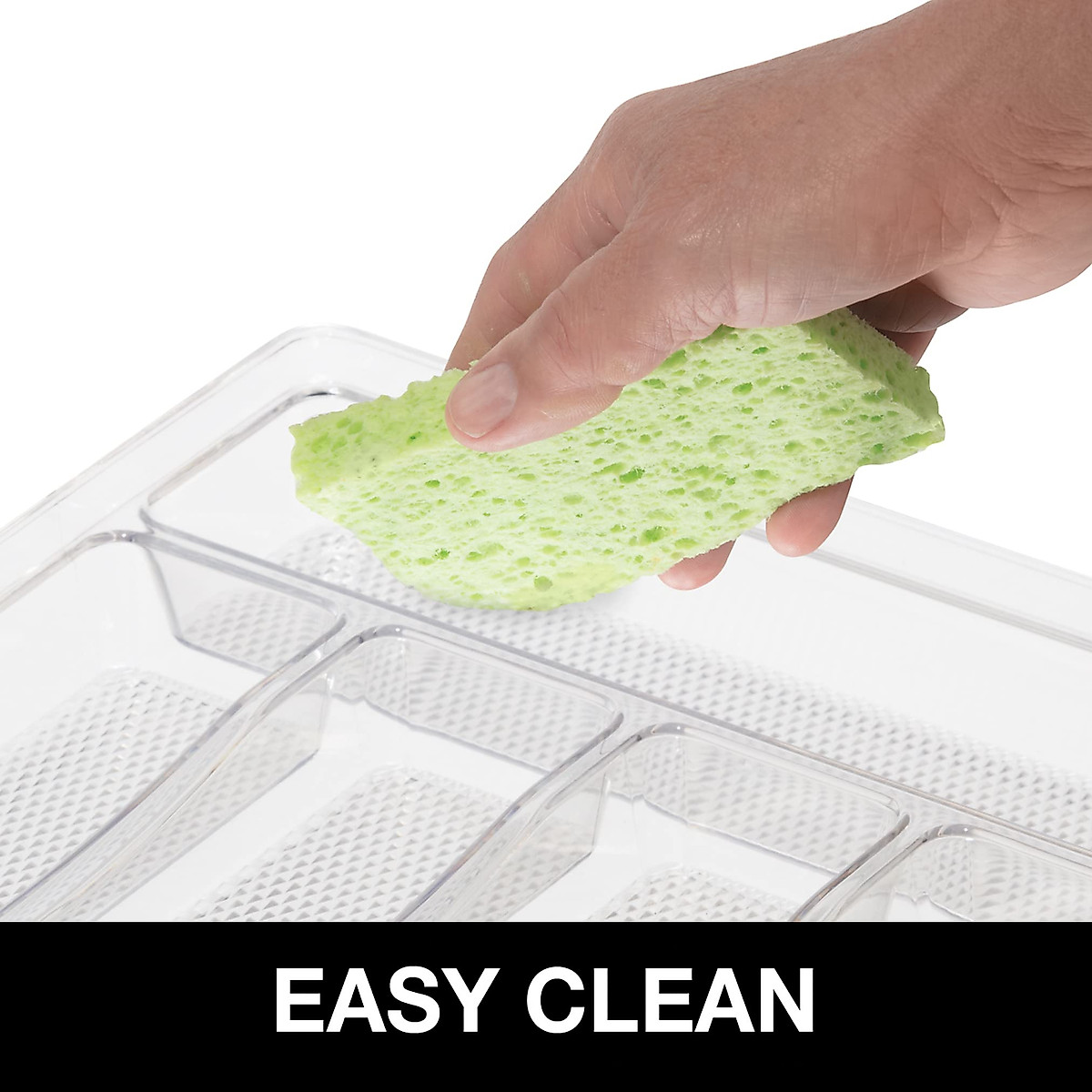 OGGI Clear Tray Flatware Organizer, 5-Compartment