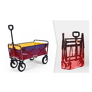 Suuim Garden Wagon Folding Wagon Utility Wagon Collapsible Utility Wagon Carts Large Capacity Beach Folding Wagon with Large Wheels Outdoor Camping Collapsi