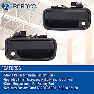 RARAYC Exterior Door Handle Replacement for Toyota Tacoma 1995-2004 Replaces# 69220-35020, 69210-35020 Outside Front Driver & Passenger Side with Key Hole