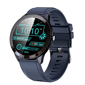 Smart Watch, 1.28''HD Fitness Tracker with Touch Screen Heart Rate Monitor Camera Music Control, Bluetooth Sport Watch for Women Men, IP68 Waterproof SmartWatch Compatible with iPhone Android (Blue)