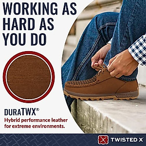 Twisted X Men's Chukka Driving Moc, Moc Toe with CellStretch, Clay & Cocoa, 10.5 M