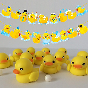 Duck Party Banners 2Pcs Rubber Duck Party Decorations Duck Birthday Party Decorations Duck Cutout Banners for Yellow Rubber Duck Baby Shower Party Supplies
