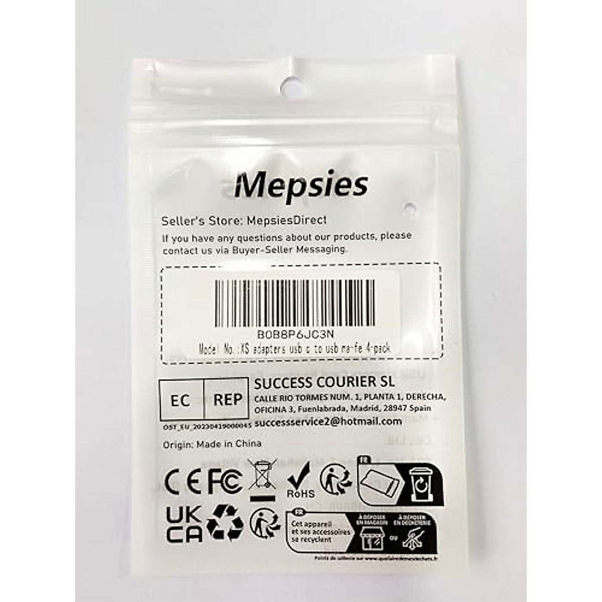 USB C to USB Adapter 4 Pack, USB Female to USB C Male OTG Adapter, USB C Adapter Compatible with MacBook Pro, Samsung Galaxy, Type-C Phones, Laptops, Tablets and More (2 Black and 2 White)