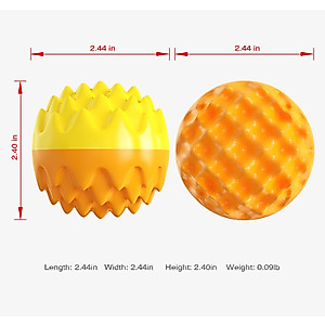 Squeaky Dog Ball Toy for Aggressive Chewers - Dental Dog Toy for Healthy Teeth & Gums - Spiky Ball Durable Floatable Rubber Pet Toys - Mental Enrichment - All Breed Sizes