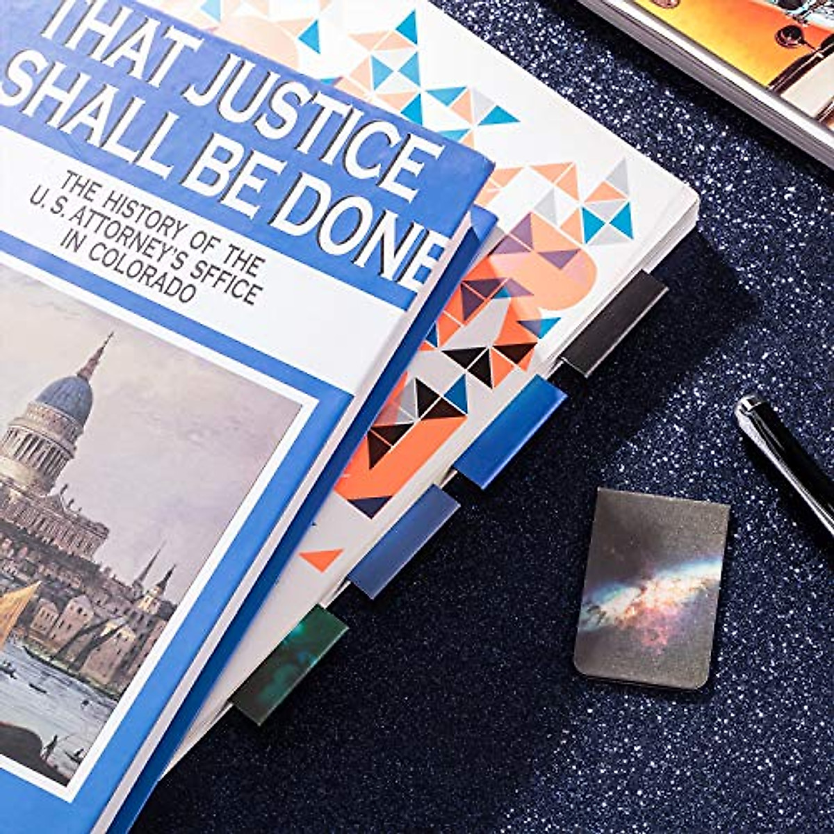 10 Pieces Magnetic Bookmarks Night Sky + Aurora Magnet Page Clips Page Markers Assorted Book Markers Set for Students Reading (Aurora Syle, 2.1 x 1.3 Inch)