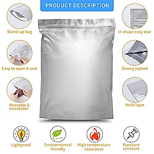 100 Packs Reusable Mylar Bags with Oxygen Absorber 1 Gallon( 9.44 Mil,10"x14" 6"x9" 4.3"x6.3" ) Mylar Bags for food storage for Grains, Wheat, Rice, Legumes, Meat Long Term Food Storage Home Organization
