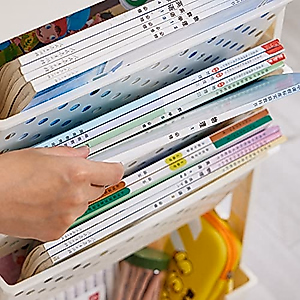 Zerodis Mobile Bookshelf, Compact Size Movable Bookshelf Plastic Material for Study (Orange)