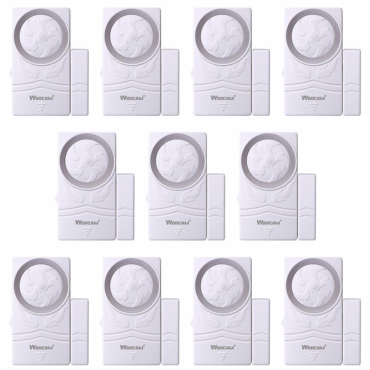 WSDCAM Door and Window Alarm for Home Wireless Alarm Security System Magnetic Alarm Sensor Close Door Reminder Loud 110 dB, 4-in-1 Mode Window Alarms 10 Pack