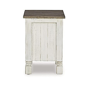 Signature Design by Ashley Havalance French Country Chair Side End Table, White & Gray