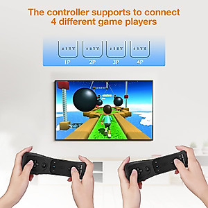 Wii Controller, 2 in 1 Wii Remote Controller with Motion Plus for Nintendo Wii and Wii U, Wireless Wii Game Controller with Silicone Case and Wrist Strap (Black)