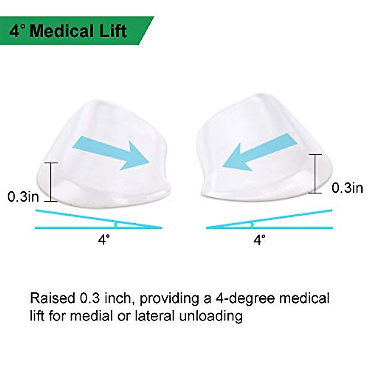 5 Pairs Medial & Lateral Heel Wedge Silicone Insoles - Corrective Adhesive Shoe Inserts for Foot Alignment, Knock Knee Pain, Bow Legs, Osteoarthritis for Men and Women