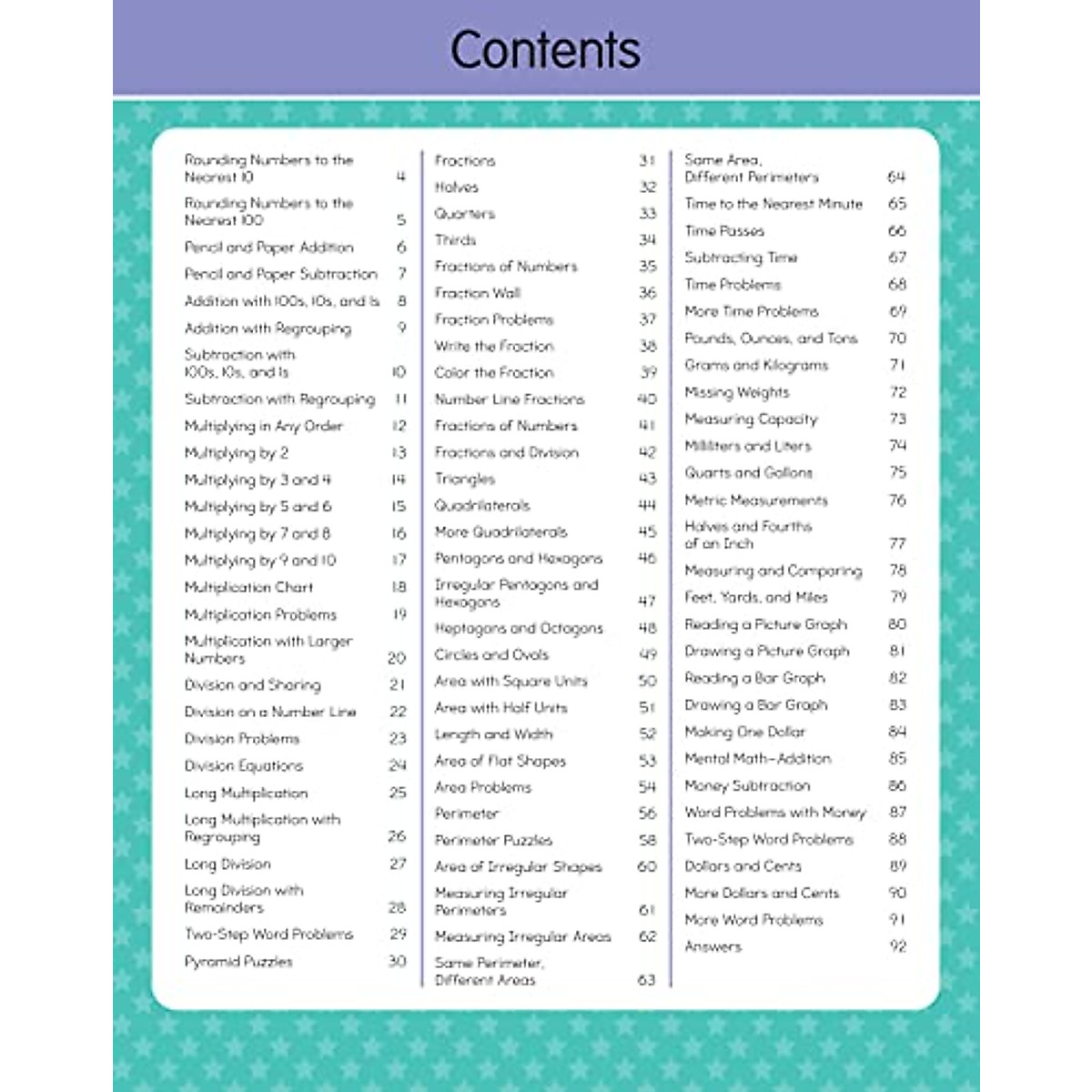 Third Grade Math Workbook Ages 8 to 9: 75+ Activities Multiplication & Division, Fractions, Area & Perimeter, Data, Math Facts, Word Problems, ... (Common Core) (English and Korean Edition)
