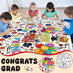 OHOME Graduation Giant Coloring Poster/Tablecloth - Kindergarten Graduation Gifts - 30 x 72 Inches Jumbo Coloring Banner Kids Crafts Games,Kindergarten Graduation Decorations for 5th Grade Preschool