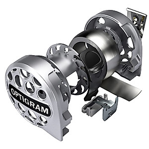 OPTIGRAM Retractable Stainless Steel Tape Measure, 1-Inch Ruler Blade, 16-Foot/5 Metric Both Side Dual Measuring Tape, Self-Lock, Impact Resistance, Hollow Design for Easy Clean(Metallic Silver)