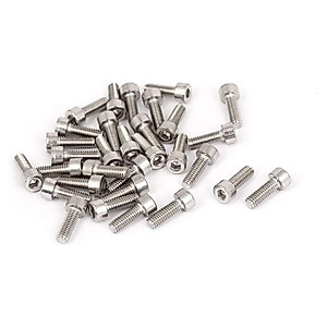 100 Pcs M4-0.7x16mm Stainless Steel Hex Socket Head Cap Screws Bolts Inner Hex Socket Bolt DIN 912