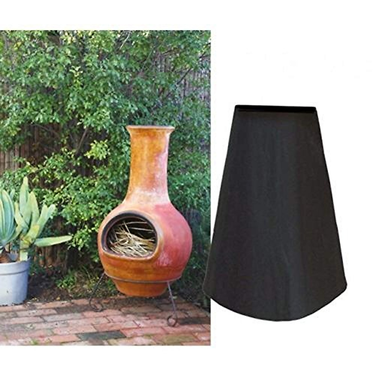 HERSENT Outdoor Patio Chiminea Cover Waterproof Protective Chimney Fire Pit Heater Cover for Outdoor Garden Backyard HZC69