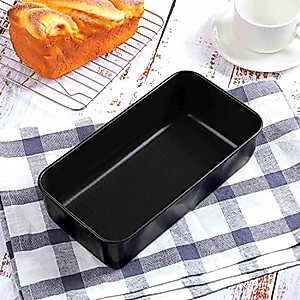 Homikit Loaf Pan Set of 2, 9 x 5 Inch Stainless Steel Bread Loaf Pans for Baking Homemade Banana Sandwich Cake, Medium Metal Meat Loaf Pan Tins Nonstick & Healthy, Oven Safe