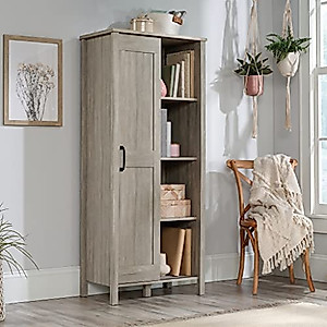 Sauder Miscellaneous Storage Sliding Door Cabinet, L: 27.09" x W: 15.39" x H: 62.99", Spring Maple Finish