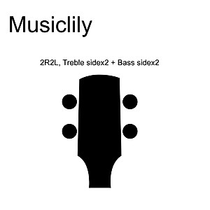 Musiclily 2+2 Sealed Bass Guitar Tuning Pegs Keys 2R2L Machine Head Tuners for Precision Bass and Jazz Bass, Black